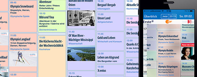 iOS-Fernsehzeitung TV Pro gliedert Olympia-Programm nach Sportarten ⋅ ...